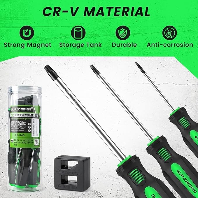 13 Pieces Magnetic Torx Screwdriver Set, T5 to T40 Star Screwdrivers ...
