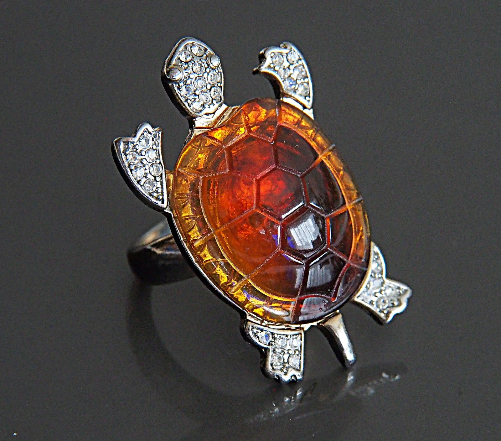 Kenneth Jay Lane KJL Vintage Crystal Tortoise Shell L… - Gem