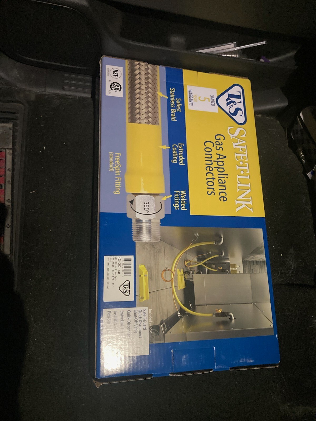 T&S Brass - HG-2D-48 - Safe-T-Link 48 in Gas Hose with Quick Disconnect ...