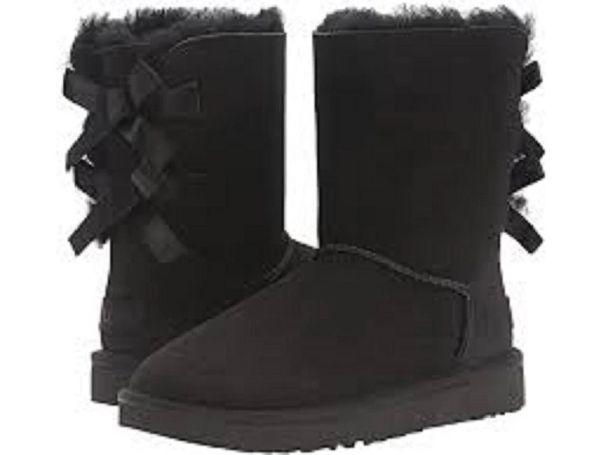 Black Uggs With Bows On The Back