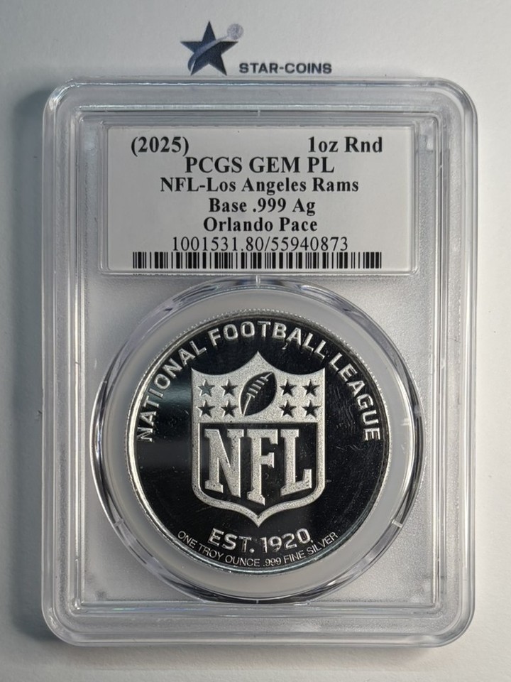 2025 NFL Hall of Fame Silver St. Louis Rams Orlando Pace Signed PCGS PL ...
