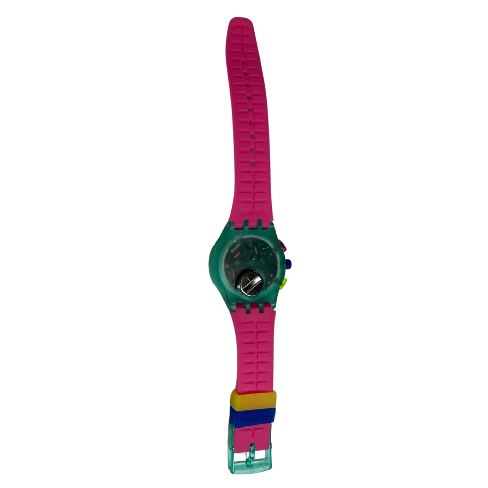 Swatch Unisex Neon Flash Arrow Adjustable Analog Quartz Watch, 42mm ...