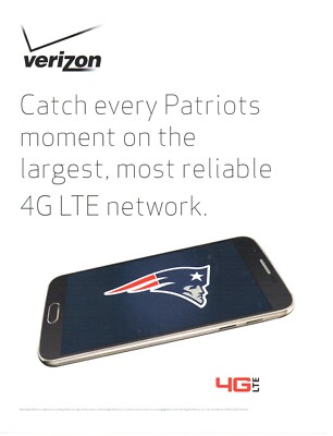 2015 VERIZON 4GLTE Mobile Cell Phone PRINT AD - NFL NEW ENGLAND ...