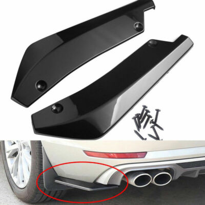 Gloss Black Rear Bumper Lip Diffuser Splitter Canard Protector Car ...