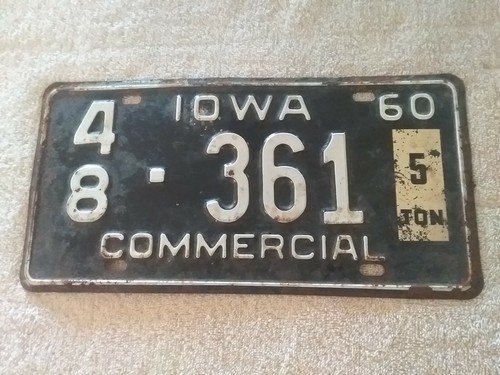 Iowa 1960 COMMERCIAL License Plate 48-361 | eBay