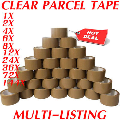 STRONG BROWN PARCEL PACKING PACKAGING TAPE SELLOTAPE CARTON SEALING ...