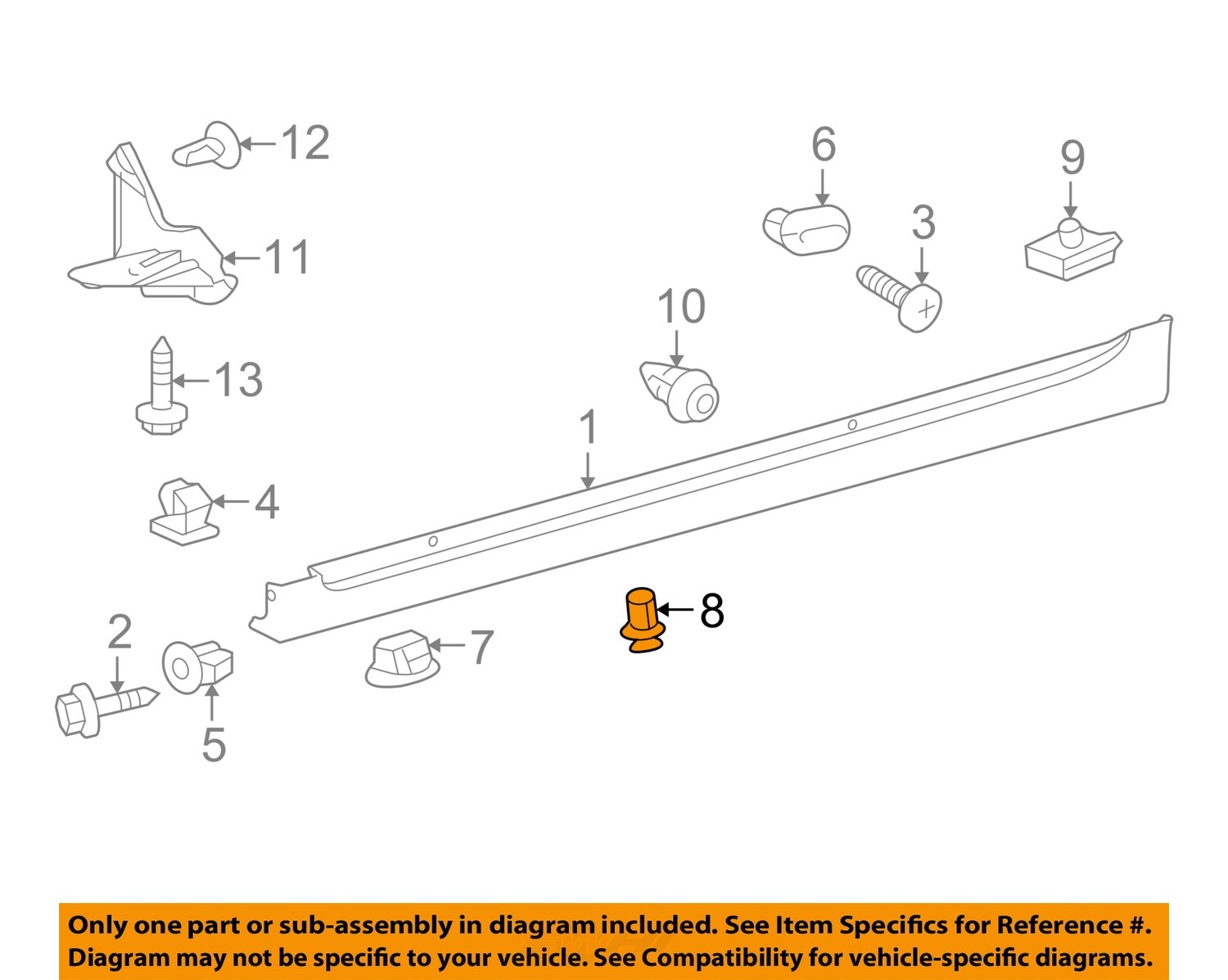 TOYOTA OEM 10-17 CT200h Exterior Trim-Rocker Molding Retainer ...