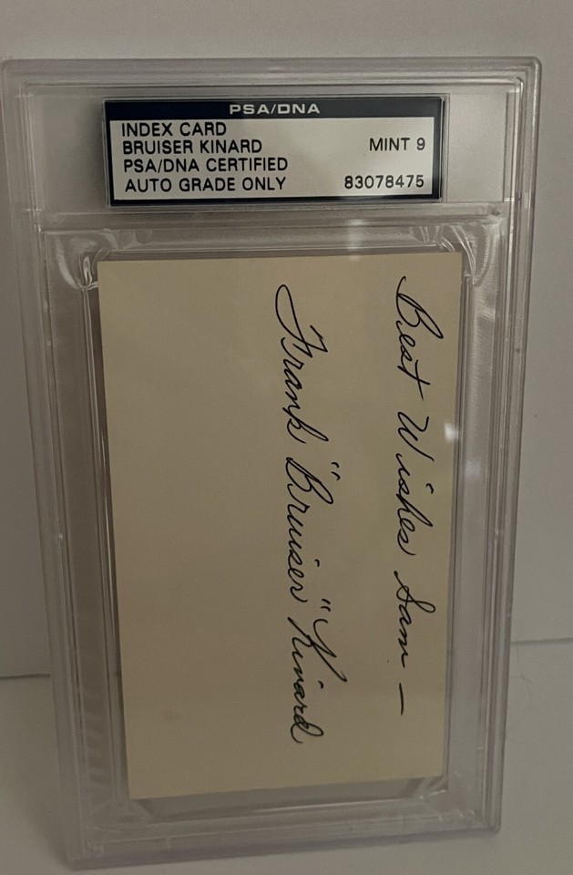 Frank Bruiser Kinard-SIGNED Index Card-PSA 9-Mint!-NFL HOF-1930s-1940s ...