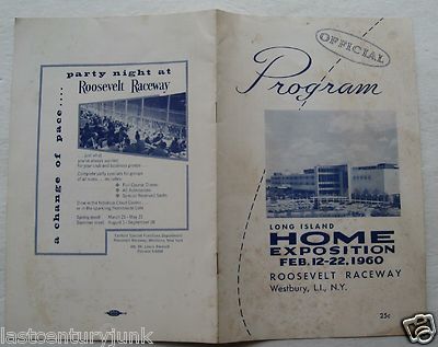 Roosevelt Raceway Official Program Long Island Home Expo 1960 | eBay