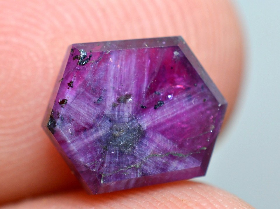 04.25 CT Rare Natural Star Red Trapiche Corundum Sapphire Gemstone From ...