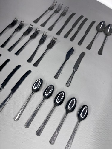 Vintage 25pc Aluminum Childs Pretend Play Toy Flatware Silverware Set ...