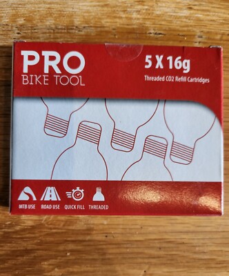 3 boxes Pro Bike Tool CO2 Cartridges with Threaded Connection 5 x 16g ...