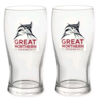 GREAT NORTHERN BREWING Co 2 x BEER PINT GLASSES 560ml BNWOB AUSSIE MAN ...