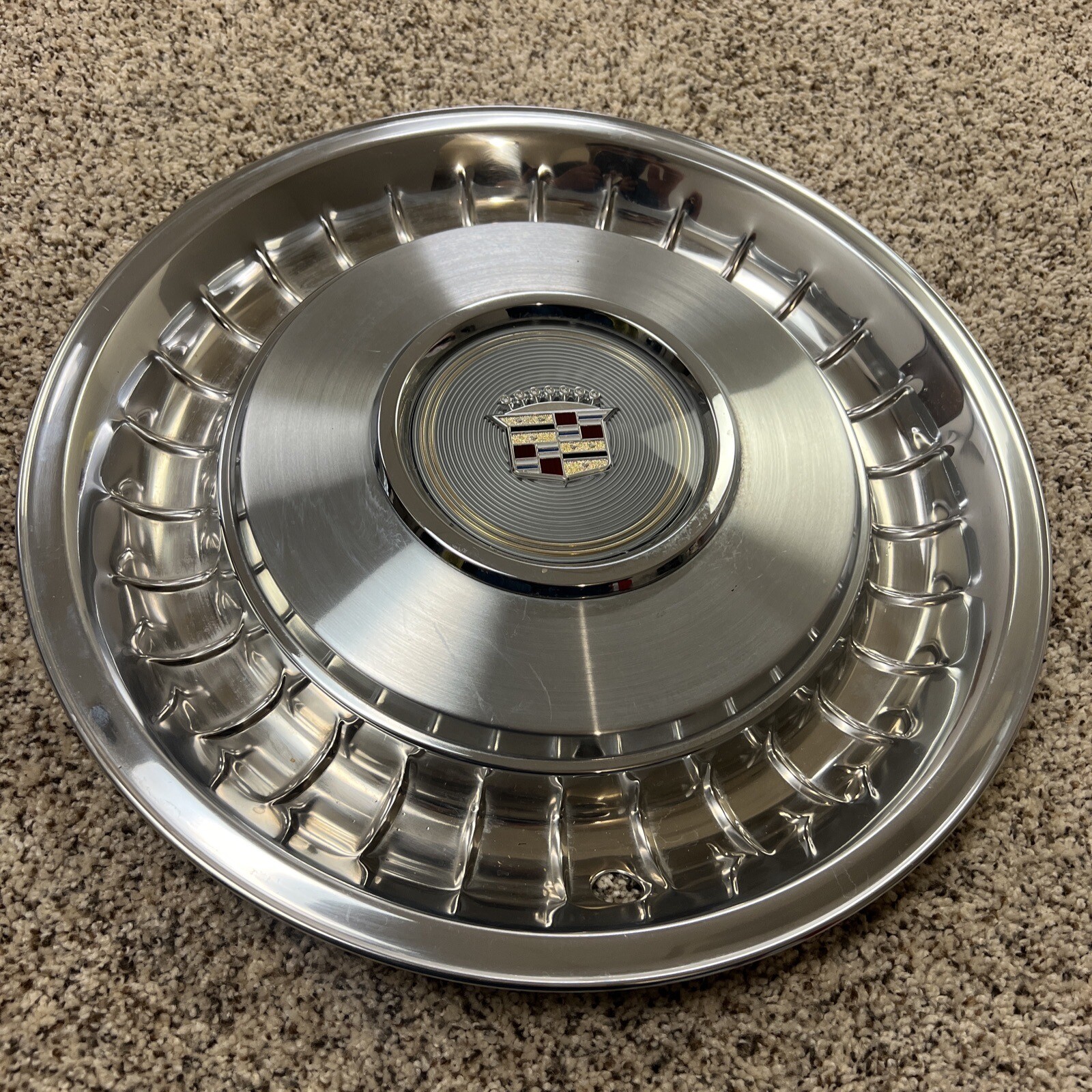 Vintage Cadillac Coupe DeVille Hubcap,Stainless Steel Wheel Cover 15 ...