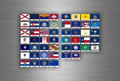 Set 50x sticker flag scrapbooking usa american states collection stamp ...