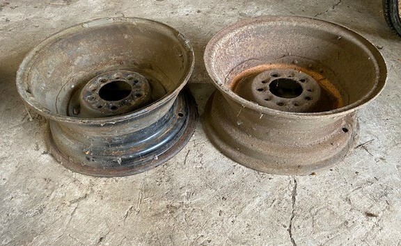 GENERAL MOTORS GM VINTAGE STEEL RIMS WHEELS 15" X 6.5" *SET OF 2 RIMS ...