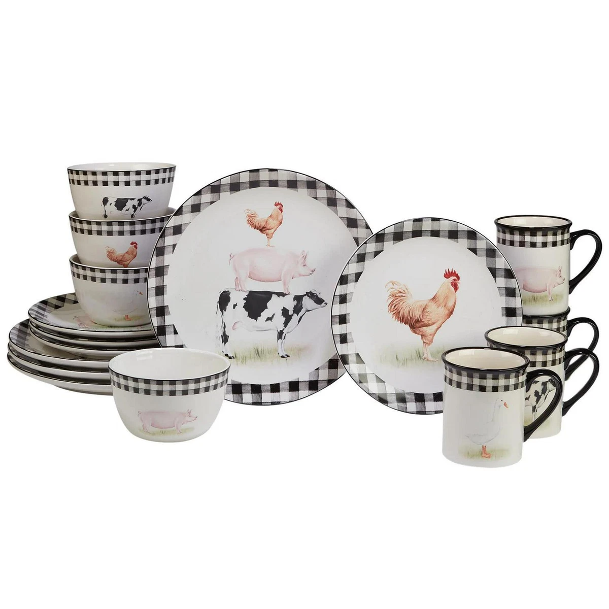 Rooster Design Dinnerware