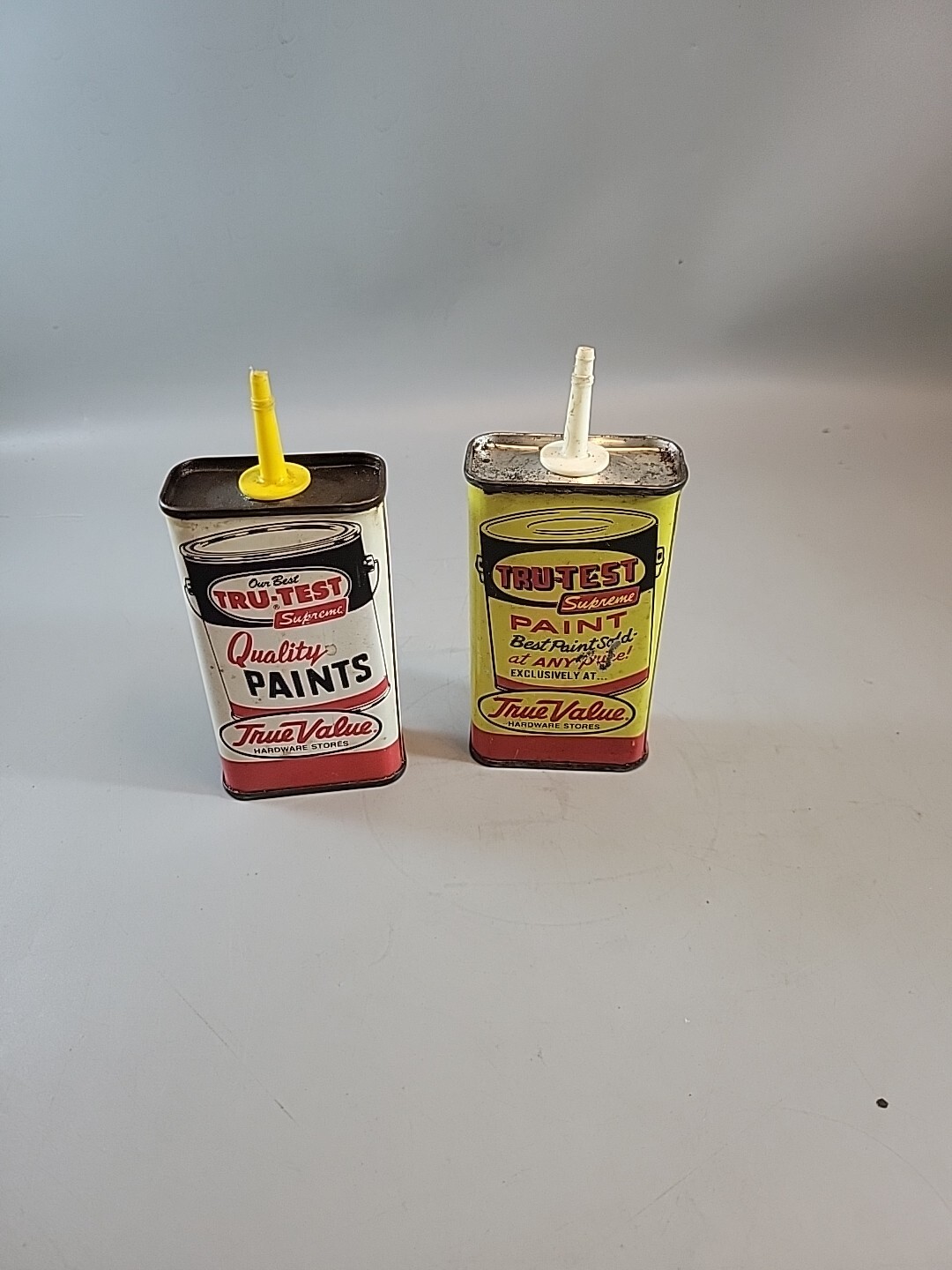 LOT OF 2 Vintage 1960s TRUE VALUE TRU TEST PAINTS OIL CAN TINS | eBay