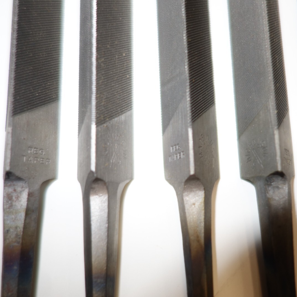4 x Vintage Nicholson 13875 Regular Taper Single Cut File 8" Made In ...