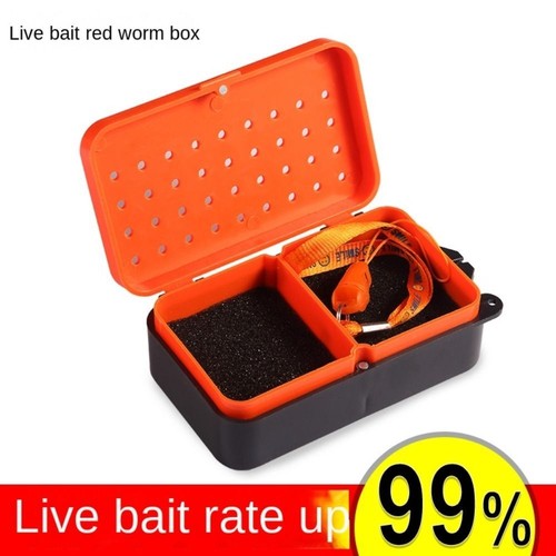 Waist Red Worm Boxes Live Bait Fishing lure Storage Case Earthworm Box ...