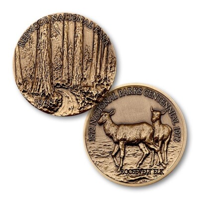 REDWOOD NATIONAL PARK BRONZE ROOSEVELT ELK CHALLENGE COIN | eBay