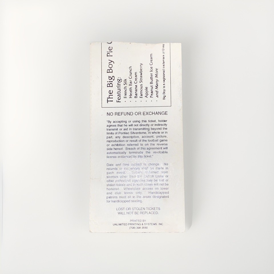 Detroit Lions vs 49ers 10/9/94 Marc Spindler Auto Ticket Stub Barry ...