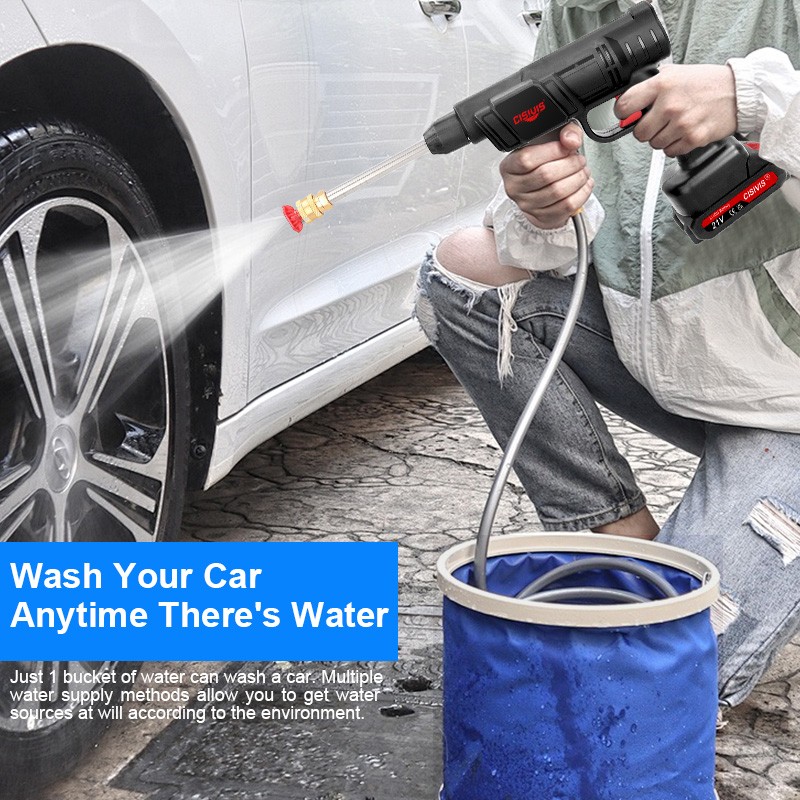 Cisivis Cordless High Pressure Car Washing Gun Pressure Washer Gun with ...