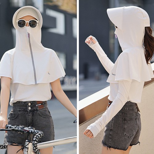Full Coverage Sun Protection Veil Ice Silk Protective Shawl Hat | eBay ...
