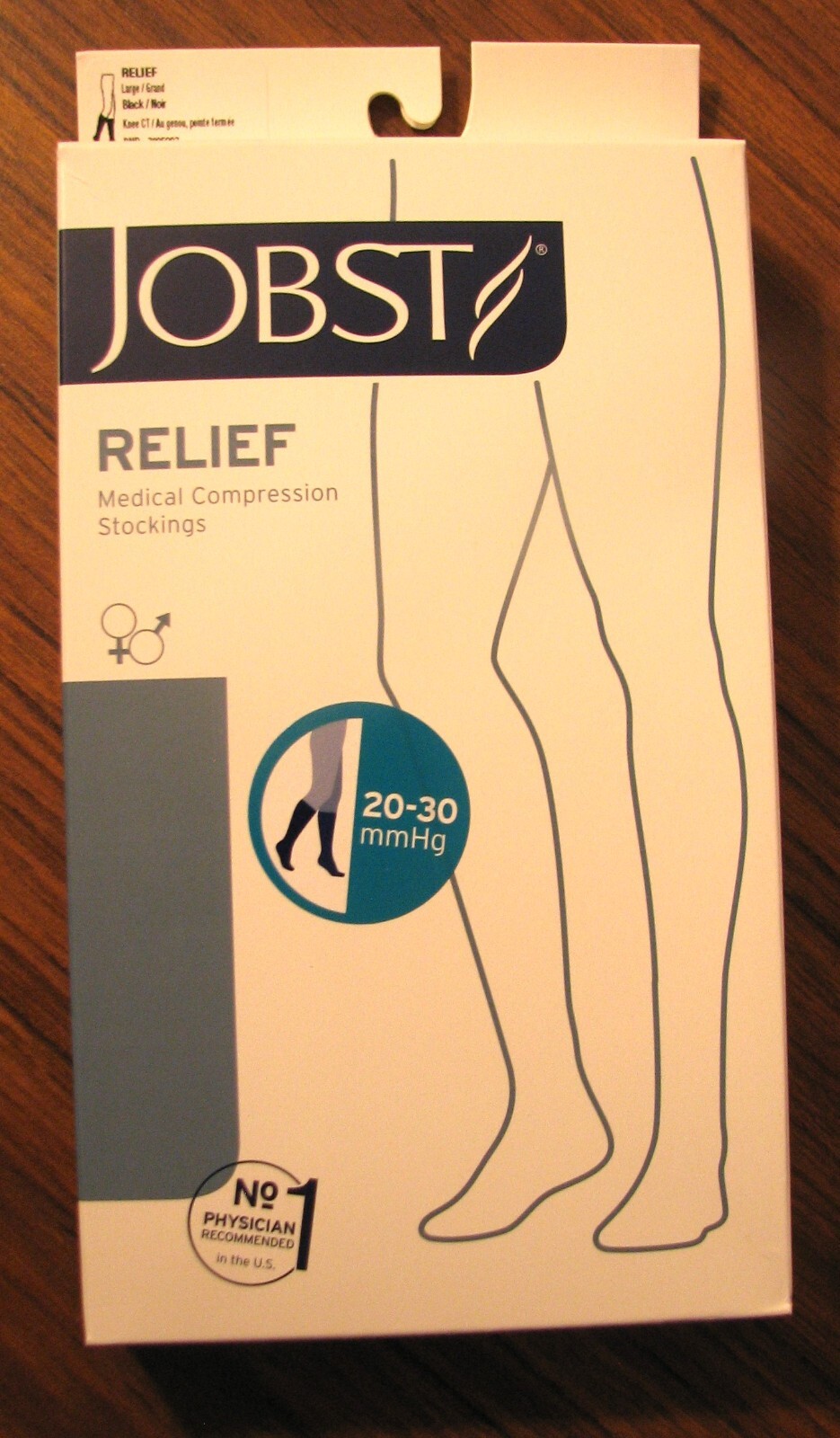 JOBST RELIEF 20-30 mmHg Knee High Black Close Toe Compression Stockings ...