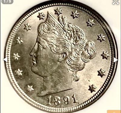 1891 5C Liberty V Nickel Better Date Type Coin PCGS MS 64 CAC | eBay