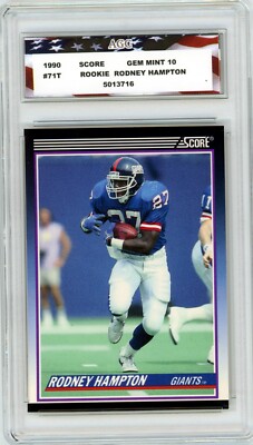 1990 Score Supplemental #71T Rodney Hampton Rookie Card AGC 10 Gem Mint ...