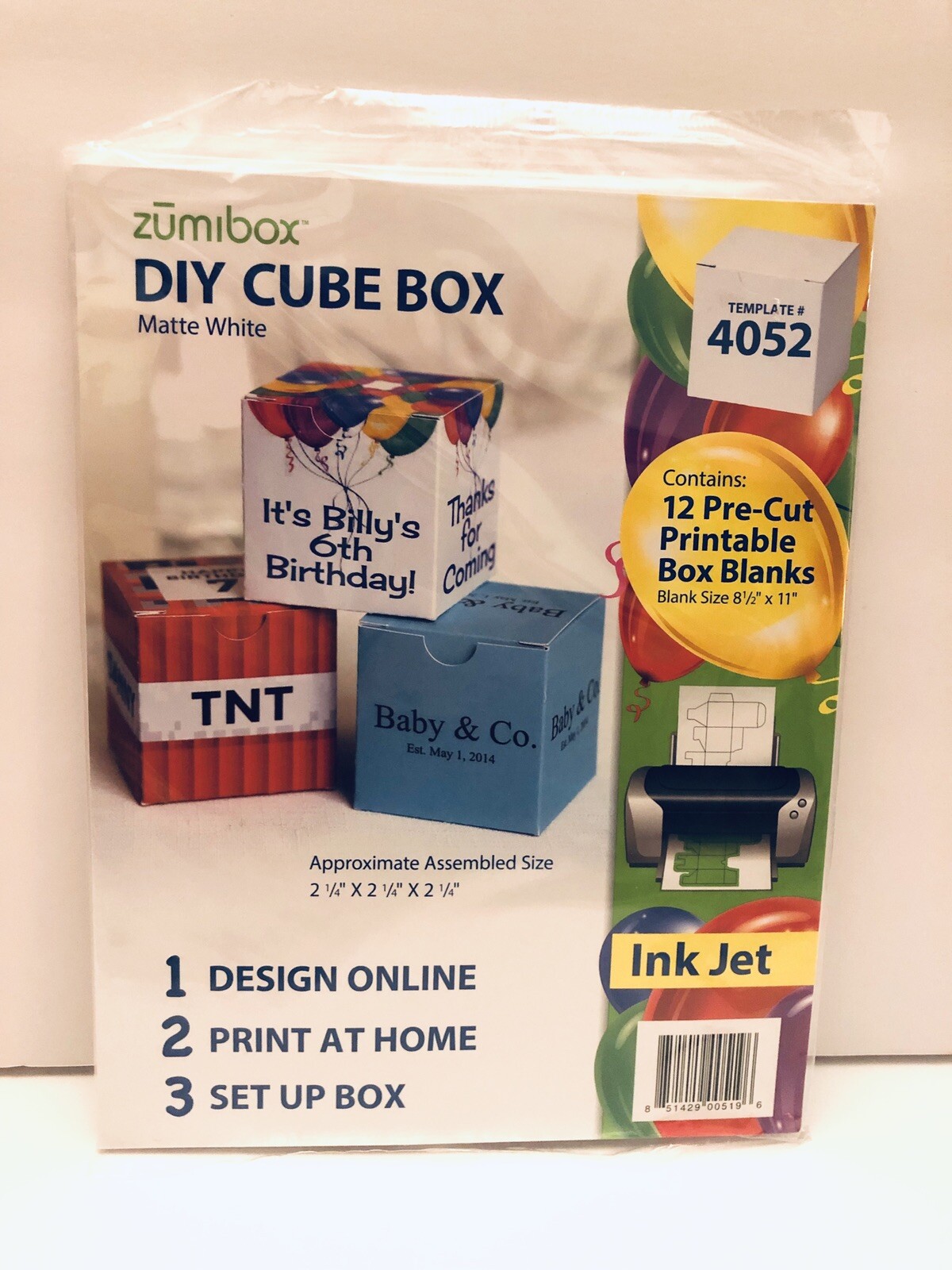 ZUMIBOX DIY CUBE BOX -TEMPLATE 4052 MAKE YOUR OWN BOXES-FREE SHIPPING ...