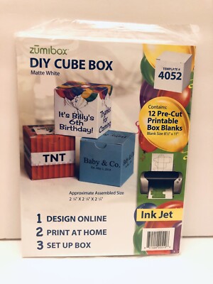 ZUMIBOX DIY CUBE BOX -TEMPLATE 4052 MAKE YOUR OWN BOXES-FREE SHIPPING ...