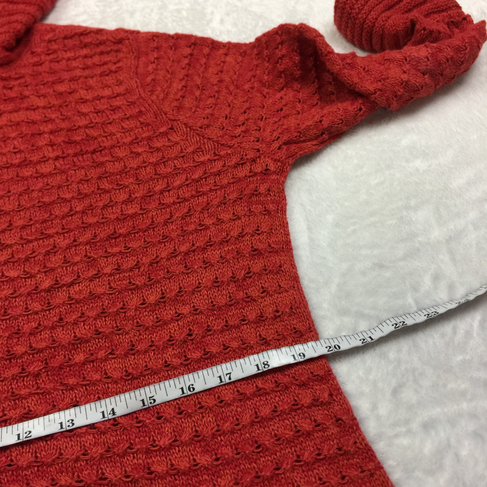 NOMADIC TRADERS Sweater Size S Womans Red Ramie Open Knit Turtleneck ...