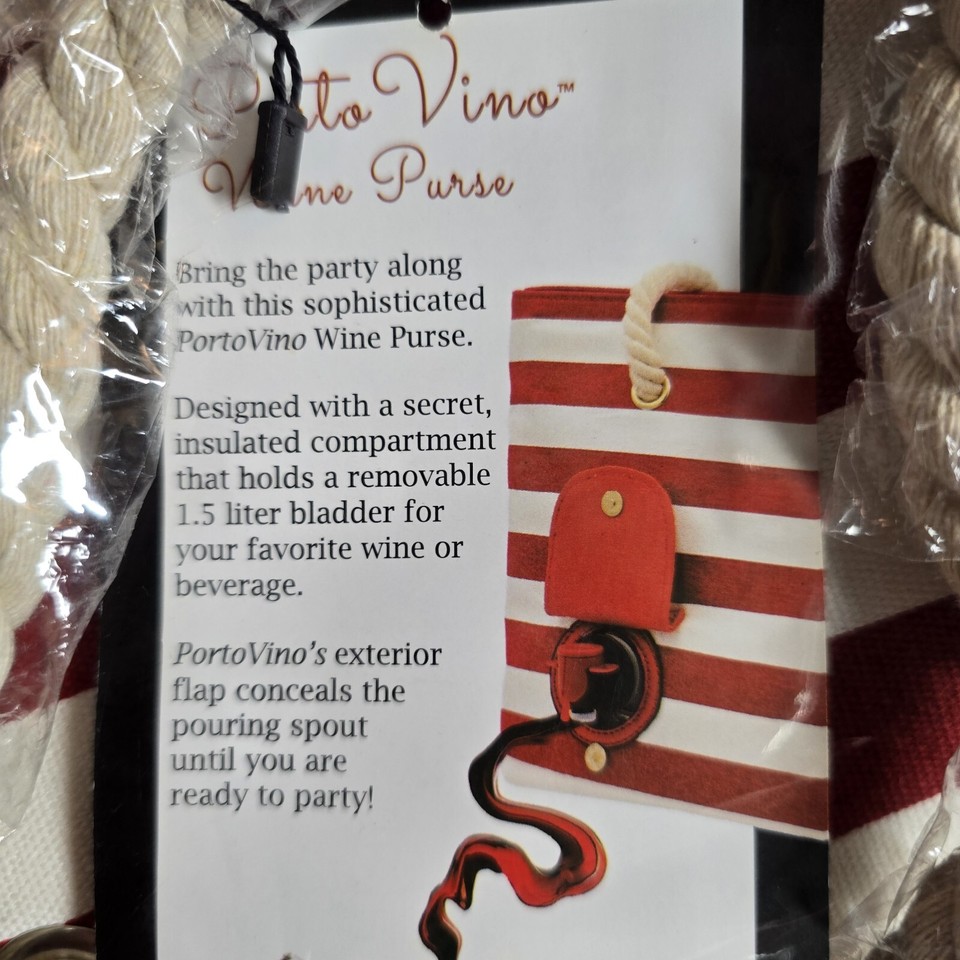 Porto Vino Wine Beverage Beach Bag Purse Hidden Spout Dispenser ...