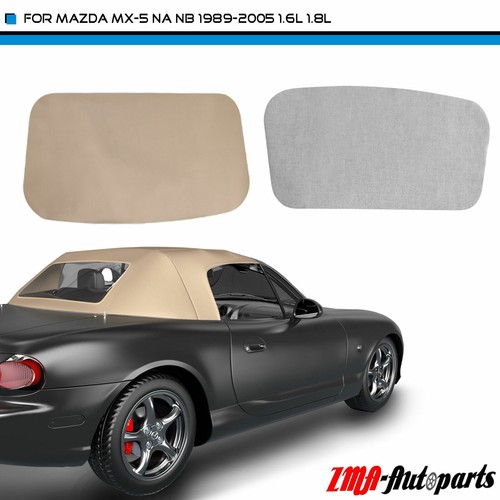 Tan Convertible Soft Top W/ Plastic Window for Mazda MX-5 NB NA 1989 ...