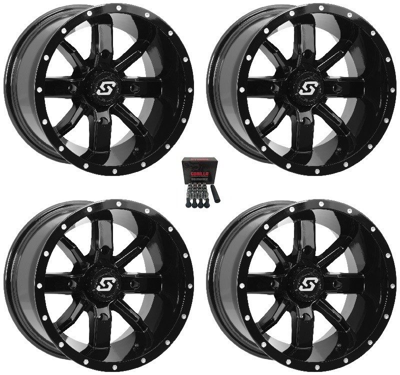 Sedona Hollow Point Wheels Black 14x8/14x10 CFMoto ZForce 950 UForce ...