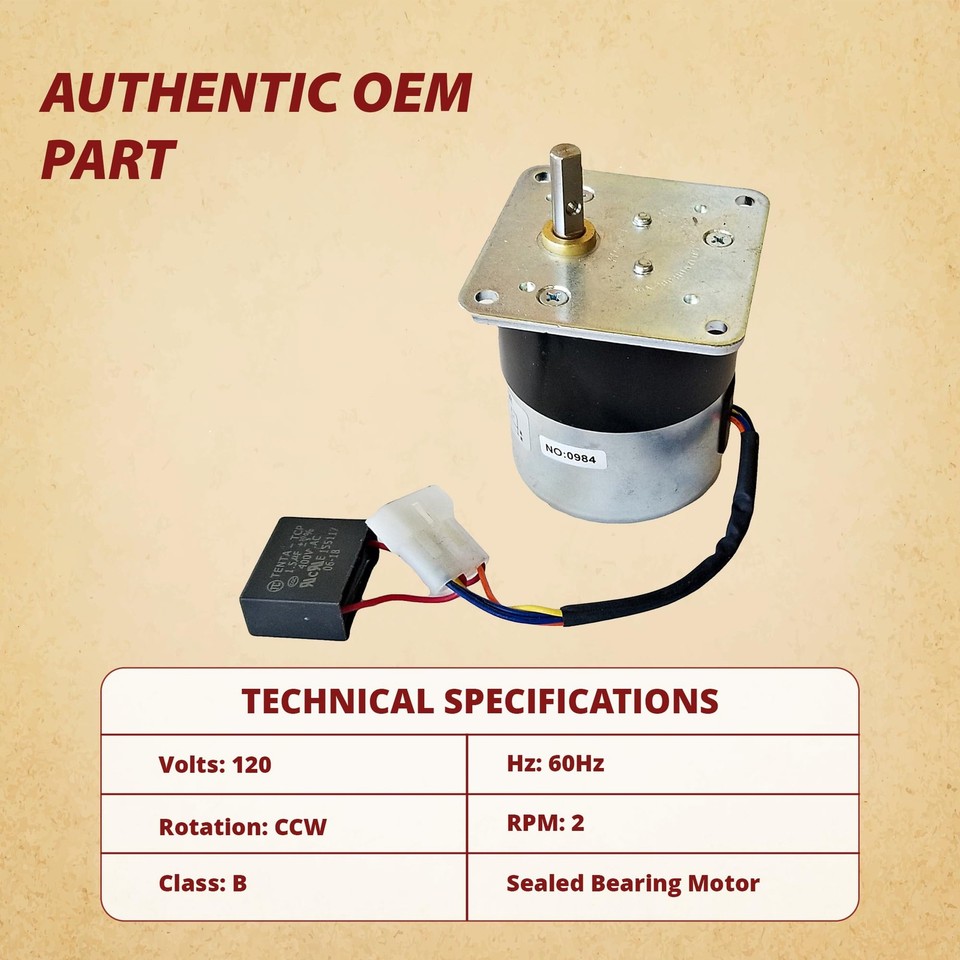 Authentic PelPro SRV7000-670 2RPM Auger Feed Motor for Pellet Stoves ...