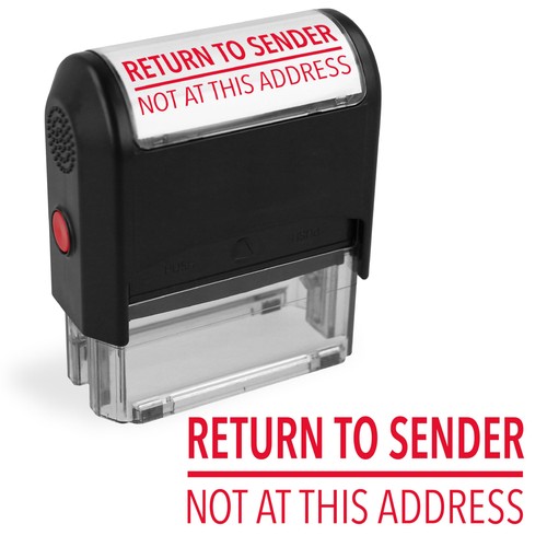 Self Inking Rubber Stamp, Return To Sender, Not At This Address | eBay