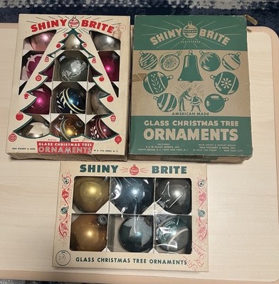 30 Vintage Shiny Brite Japan USA Glass Christmas Bulbs Med & Large Very ...