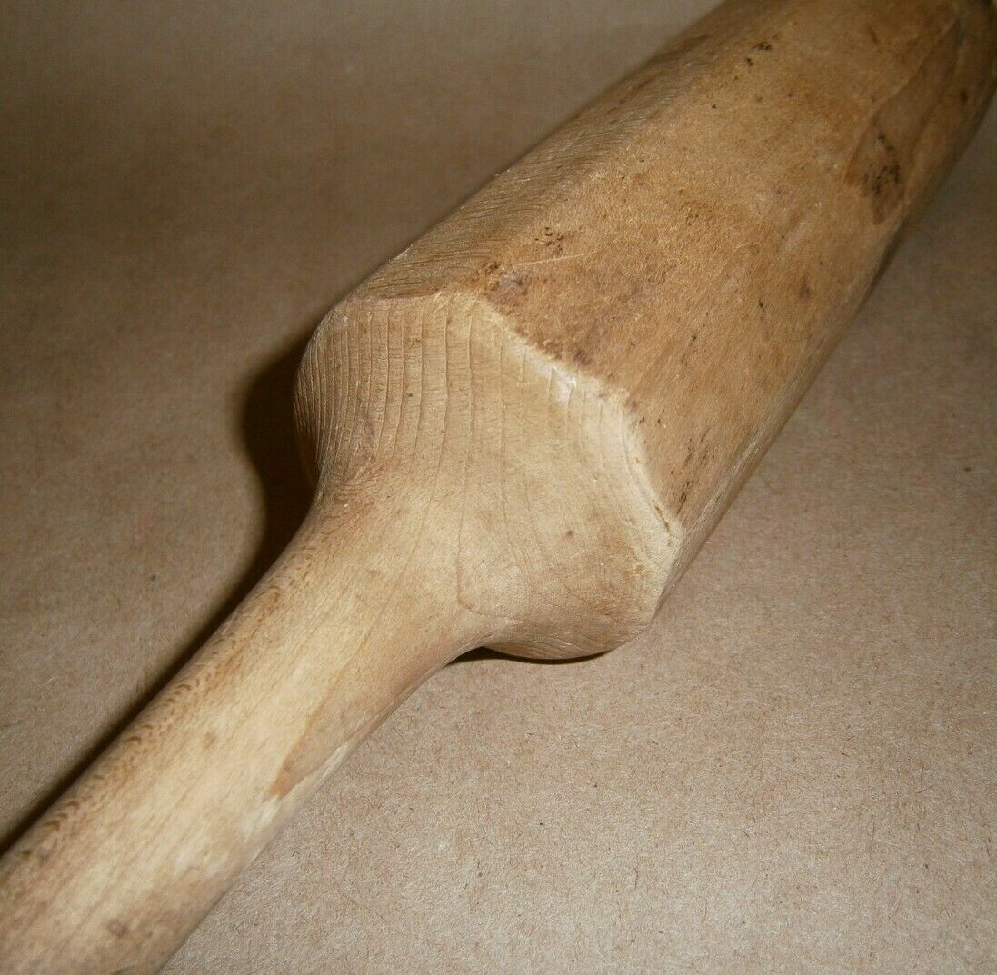 Vintage Primitive Wood Pestle Masher Stomper Roller Tool for Food Mill ...
