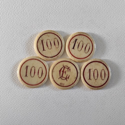Lot Of 5 Tokens Value 100 Casino Ref19184J | eBay