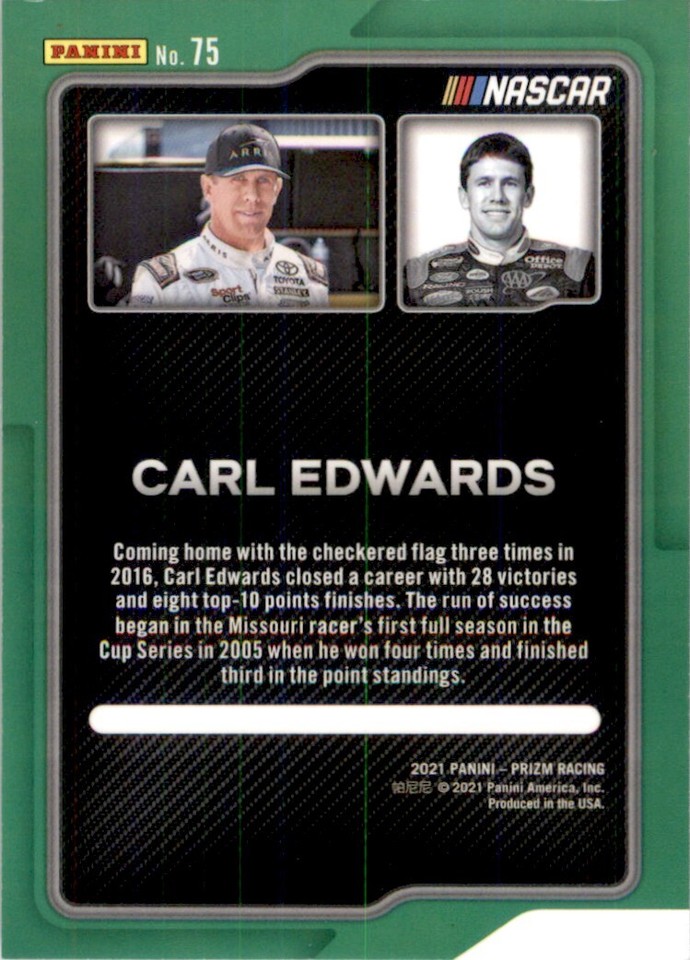 2021 Prizm Racing Flashbacks CARL EDWARDS #75 | eBay