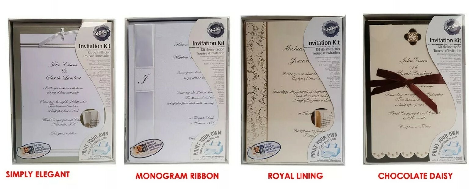 WILTON INVITATION KIT SETS OF 25 FOR WEDDINGS 4 STYLES BNIB HOME ...