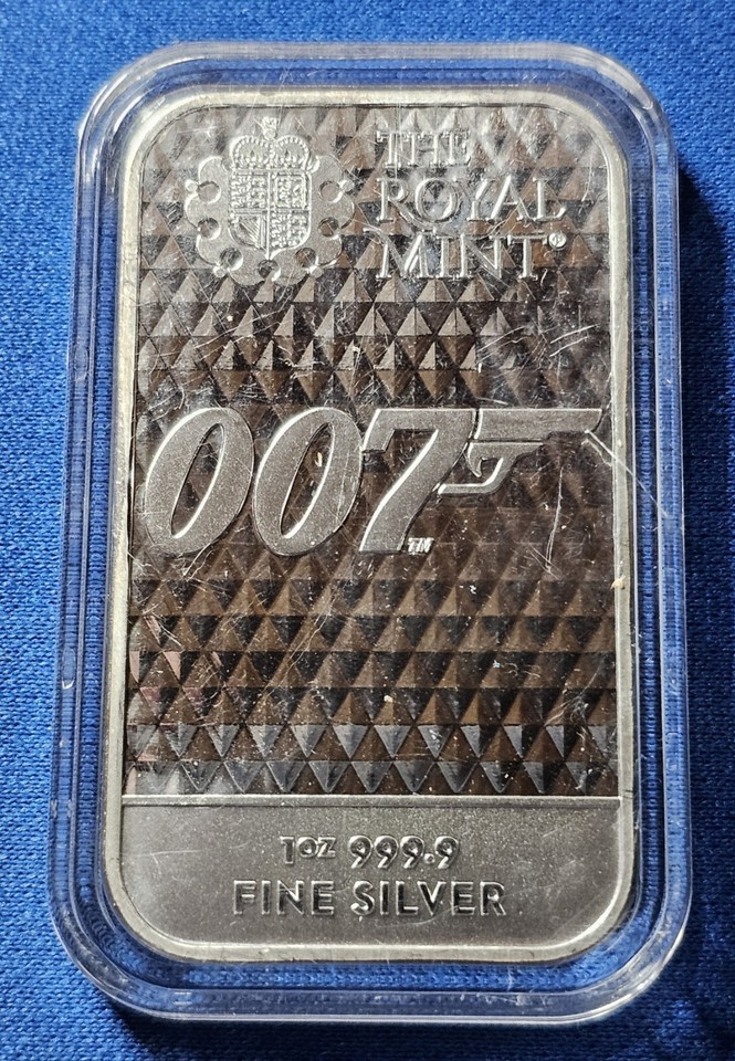 Royal Mint James Bond 007 Diamonds Are Forever 1 oz .9999 Fine Silver ...
