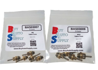 (5x M8) (5xM10) A/C Common Schrader Valve Core Fitting For Ford GM ...