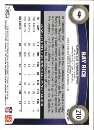 Ray Rice 2011 Topps Xfractors #210 Baltimore Ravens | eBay