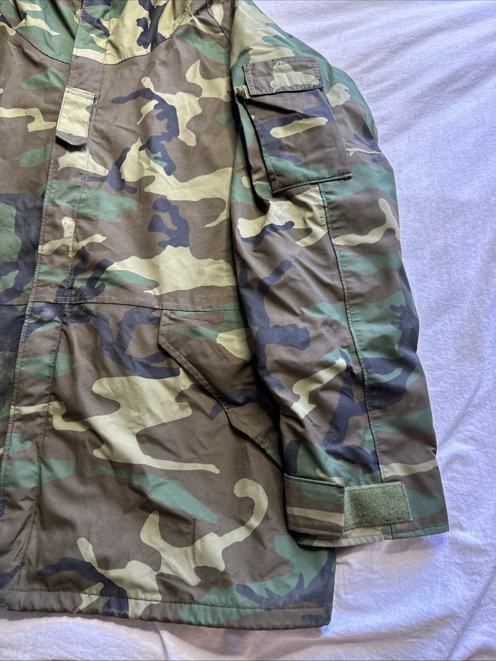 Genuine US GI Military cold weather woodland Camouflage Gortex Parka Xl ...