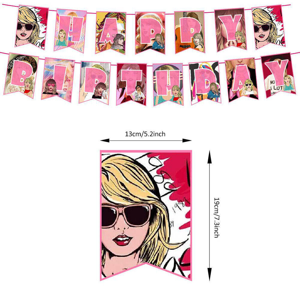 Taylor Swift Themed Party Decorations Birthday Banner Balloons Cake ...