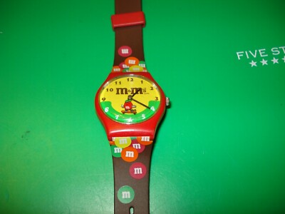 RARE 1994 MARS M&M WATCH RED M&M MOVES AROUND DIAL AS SECONDS HAND | eBay